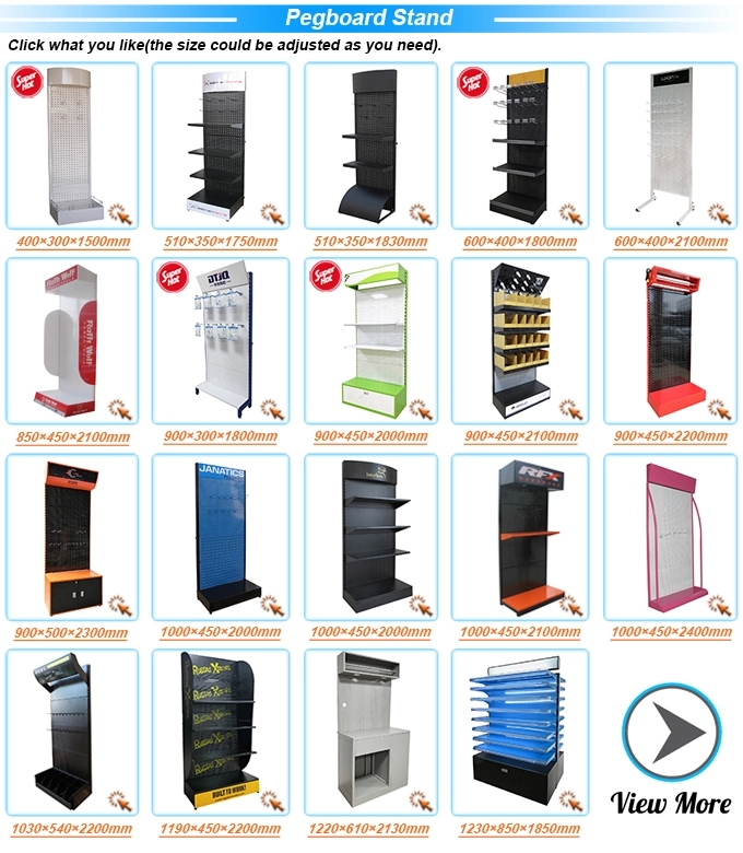 Hardware Pegboard Metal Exhibition Floor Display Stand