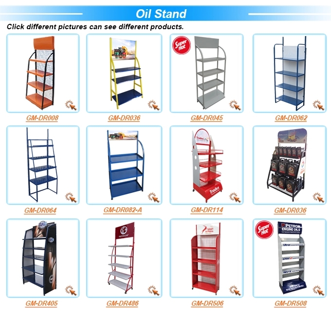 Removable Metal Oil Display Stand Shop Lubricant Rack
